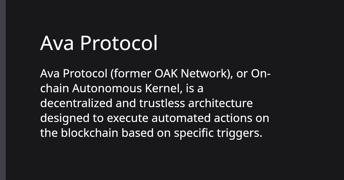 Ava Protocol | Polkadot Ecosystem