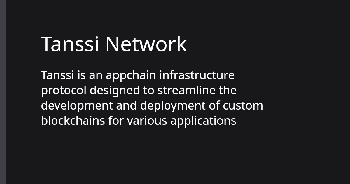 Tanssi Network | Polkadot Ecosystem
